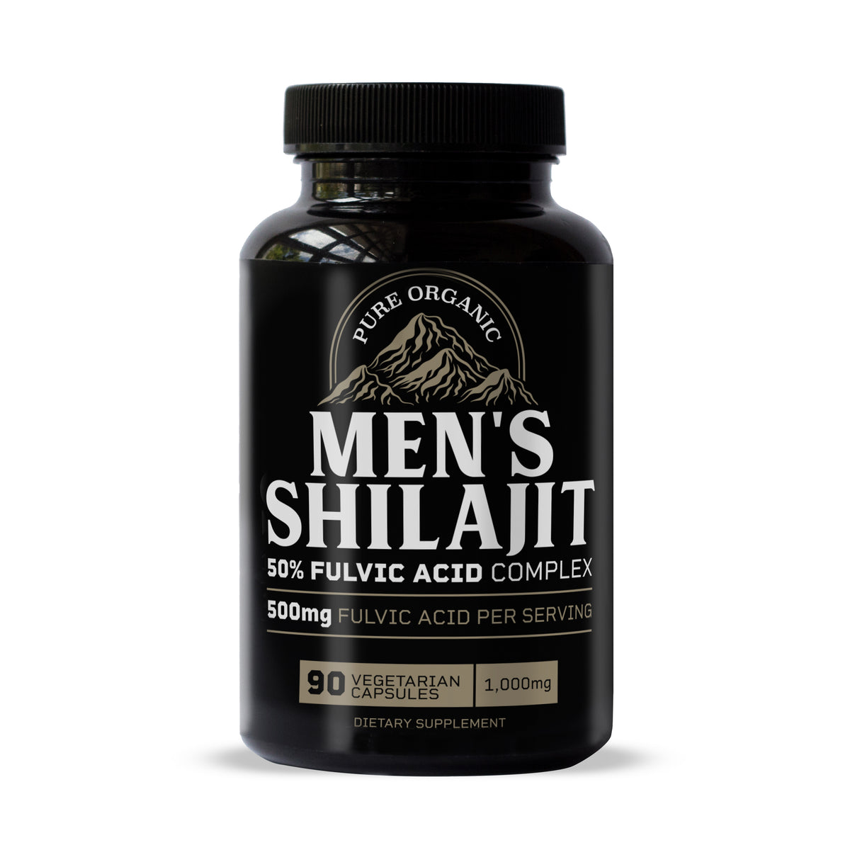 Premium Men's Shilajit 1000mg with 50% Fulvic Acid Complex - 90 Vegeta