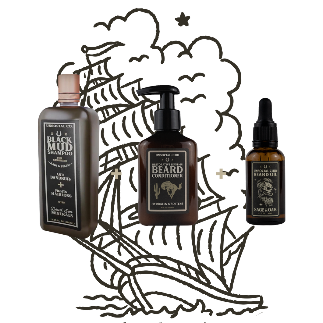 The Anti-Dandruff Ritual | Dead Sea Black Mud Beard Shampoo + Leave-In